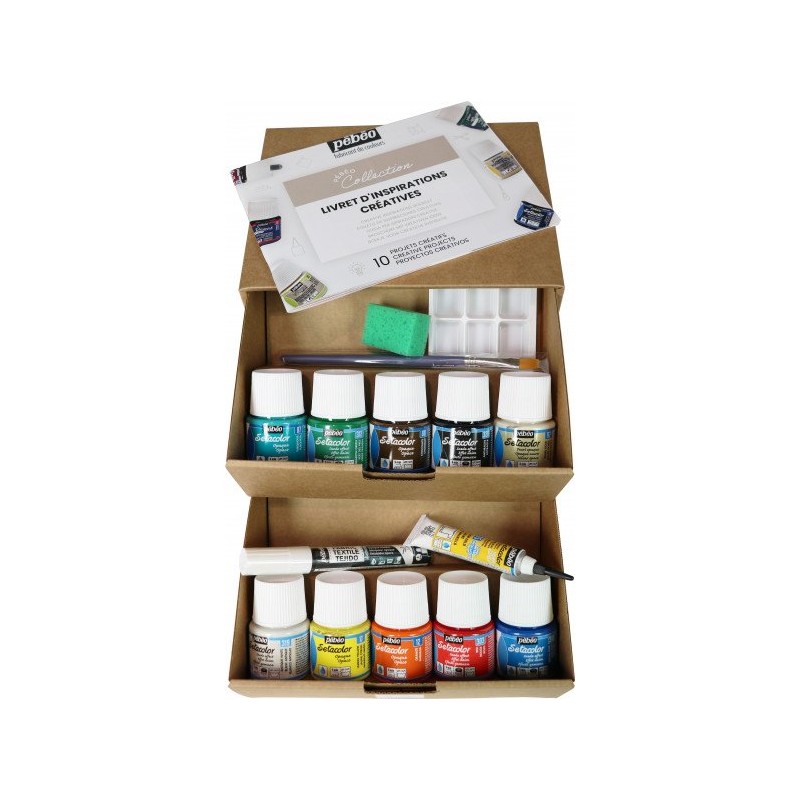 Coffret Collection peinture sur tissus Pébéo Sétacolor n°2 10x45 ml