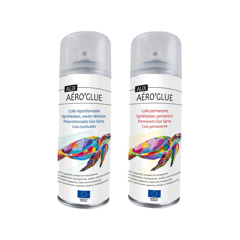 Colle aérosol pour papier, carton et photo - Colle spray Alix 400 ml